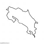 Printable Blank Costa Rica Map in Outline, Transparent Map