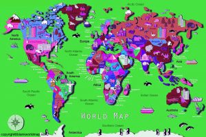 Printable World Map for kids | Map of World for Kids