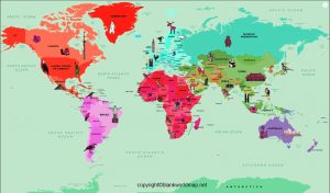 Printable World Map for kids | Map of World for Kids