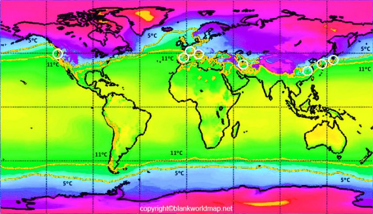Printable World Temperature Map - Blank World Map