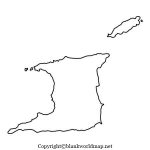 Printable Blank Trinidad and Tobago Map in Outline Map