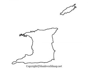 Printable Blank Trinidad and Tobago Map in Outline Map