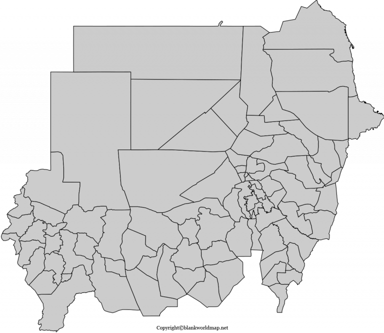 Blank Map of Sudan - Blank World Map