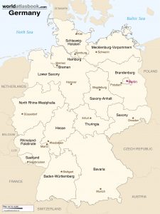 Labeled Map of Germany with States, Cities & Capital