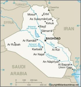 Labeled Iraq Map - Blank World Map