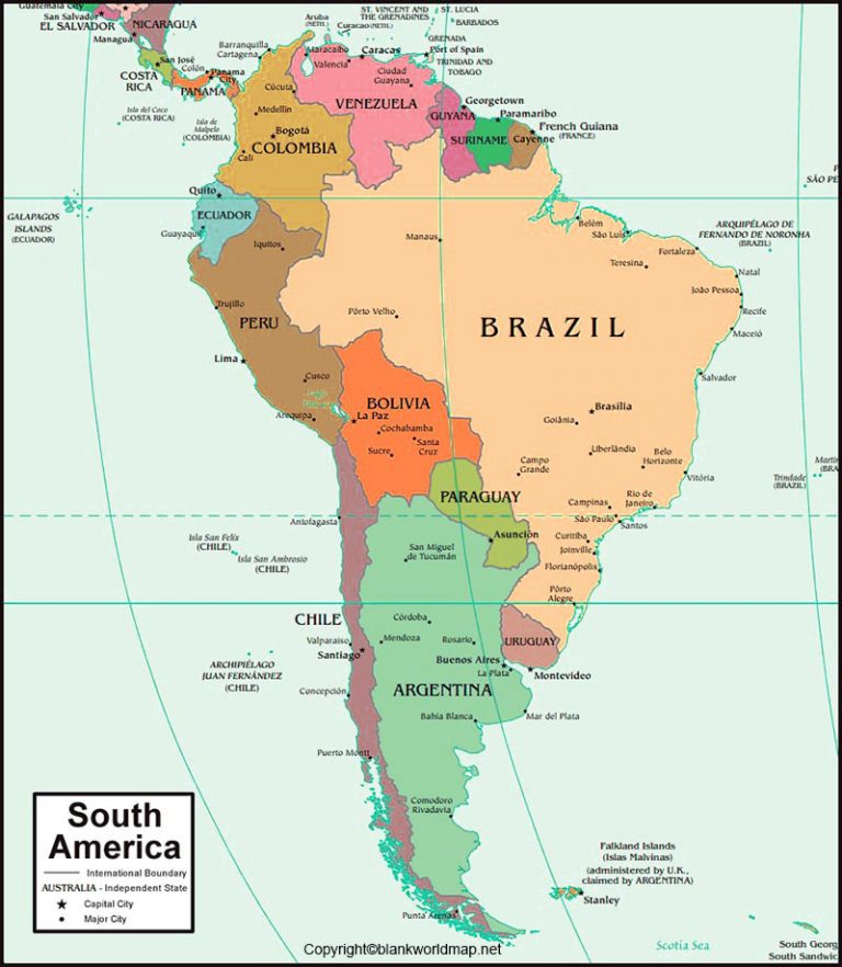 Labeled Map of Argentina with States, Capital & Cities