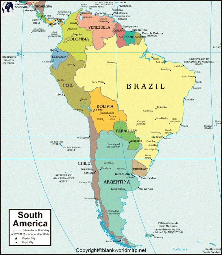 Labeled Map of Chile - Blank World Map