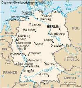 Labeled Map of Germany with States, Cities & Capital
