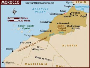 Labeled Map of Morocco with States - Blank World Map
