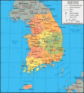 Labeled South Korea Map - Blank World Map