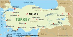 Labeled Map of Turkey - Blank World Map