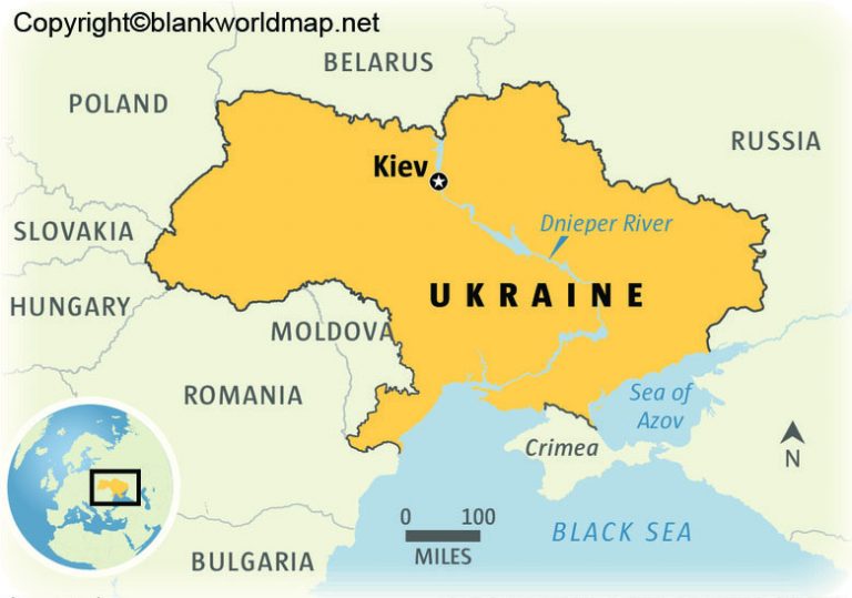 Labeled Map of Ukraine - Blank World Map