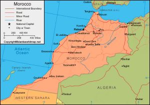Labeled Map of Morocco with States - Blank World Map