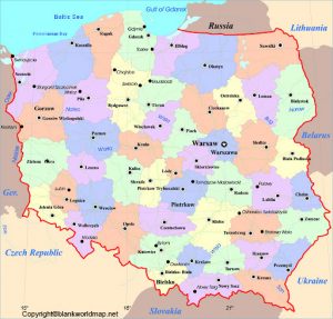 Labeled Map of Poland - Blank World Map