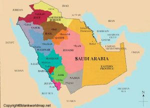 Labeled Map of Saudi Arabia - Blank World Map
