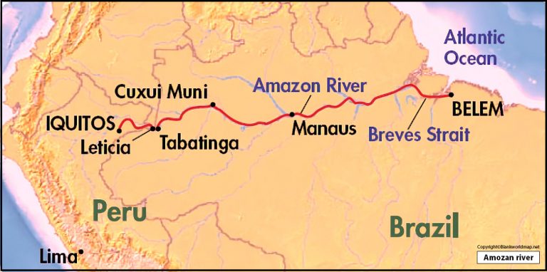 Amazon River Map [South America Amazon River Map]