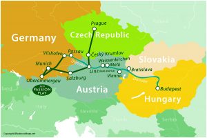 Danube River Map - Blank World Map