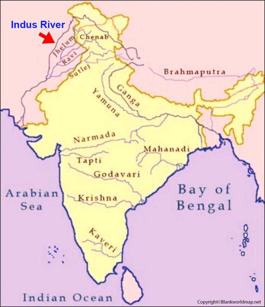 Indus River Map | Indus River Valley Map in pdf