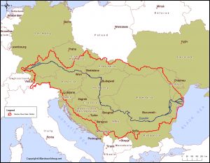 Danube River Map - Blank World Map