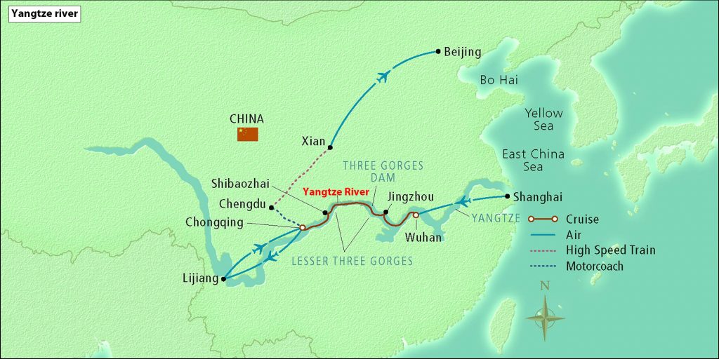Yangtze River Map | Where is Yangtze River located on Map